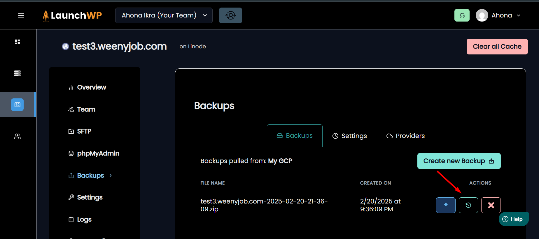 Restoring from Site Backups - LaunchWP